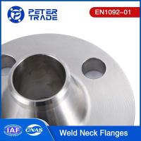 China Carbon Steel Weld Neck Flange PN25 ASTM A105 EN1092-01 4 Inch WNRF Flange for sale