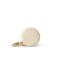 China OEM Saffiano Leather Round Small Zipper Wallet With Keychain Hook for sale