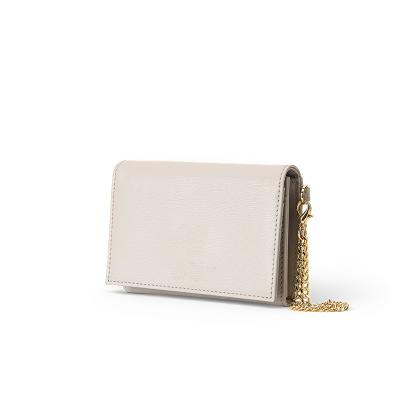 China OEM Minimalist Mini Leather Chain Wallet With Slim Card Holder Design for sale