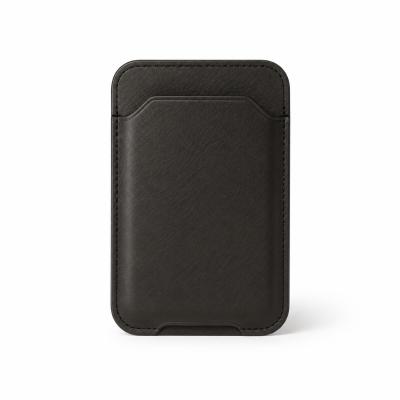 China Custom Single Pocket Leather Card Holder Slim MagSafe Magnetic Card Holder for sale