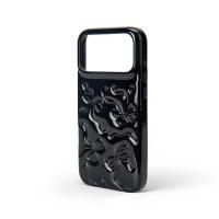 China OEM Custom Embossed PU Leather Phone Case With 3D Raised Pattern Design for sale