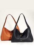 China Custom Genuine Leather Hobo Shoulder Bag With Braided Ring for sale