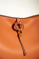 China Custom Genuine Leather Hobo Shoulder Bag With Braided Ring for sale