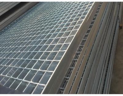 China Industrial Galvanized Steel Grating Stair Treads with Non-Slip Stair Nosing for sale