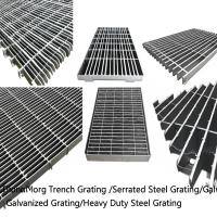 China Heavy Duty Galvanized Steel Grating with Serrated Surface for Anti-Slip Applications for sale