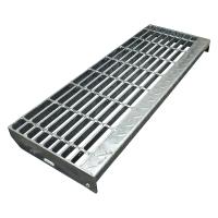 China Galvanized Steel Stair Tread with Anti-Slip Safety and Customizable Sizes for Industrial Platforms for sale