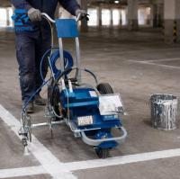 China 72V Battery Electric Airless Road Marking Paint Machine For Parking Lot Line Painting for sale