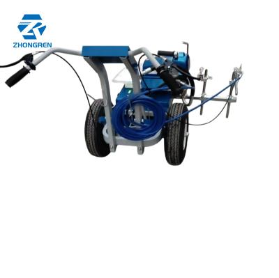 China 72V Electric Cold Spray High Pressure Road Marking Paint Machine With Straight Line Drawing for sale