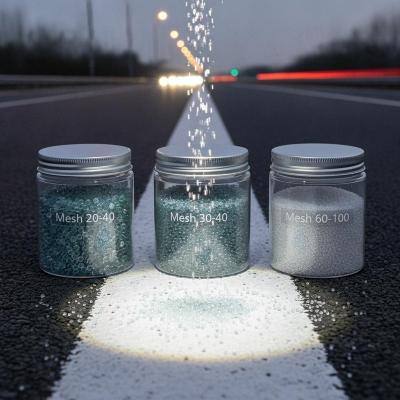 China Road Marking And Traffic Paint Reflective Glass Beads Mesh 20-40 30-40 60-100 Ensuring Optimal Reflective Performance on Road Surfaces for sale