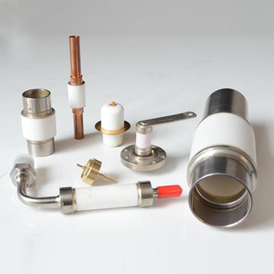 China Vacuum Electrode KF Flange Feedthrough Connector Alumina Ceramic Components for sale