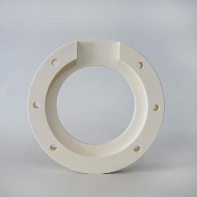 China Precision Insulating 99% Al2O3 Alumina Ceramic Flange with Mounting Holes Custom Machining for sale