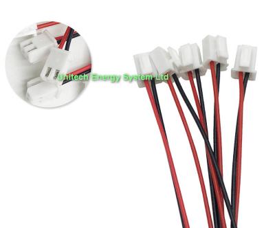 China Custom JST XH 2.54mm 2-Pin Female Male Connector Plug with Red Black Wire Harness Assembly 26AWG for sale