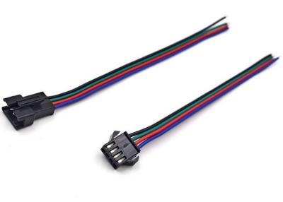 China 26AWG JST SM 4 Pin Male Female Plug Wire Connectors for LED Strip 85mm for sale