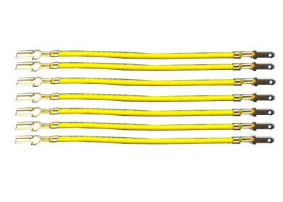 China Nickel Plated Spade Terminals Battery Solder Tabs 95mm Yellow Wire AWG 30 for LED Lighting for sale