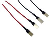 China Nickel Plated Battery Wire Connectors 6x14mm Welding Terminals Crimped 22AWG 100mm for sale