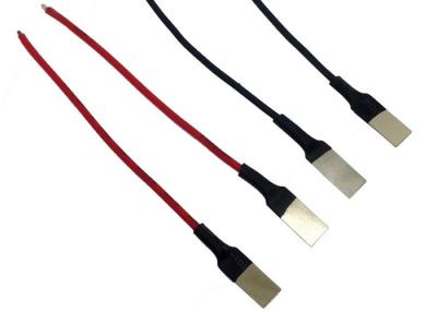 China Nickel Plated Battery Wire Connectors 6x14mm Welding Terminals Crimped 22AWG 100mm for sale