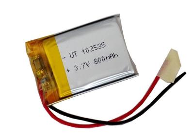 China 102535 3.7V 800mAh LiPo Battery Pack for GPS Devices High Capacity Rechargeable for sale