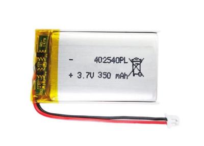 China Small Rechargeable Lithium Polymer Battery Pack 3.7V 402540 350mAh For Loudspeakers for sale