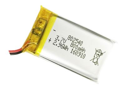 China 802540 3.7V Li Polymer Battery 800mAh with Short Circuit Protection for sale