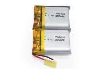 China 702025 3.7V 280mAh Lithium Polymer Battery Pack Rechargeable Lipo Battery for sale