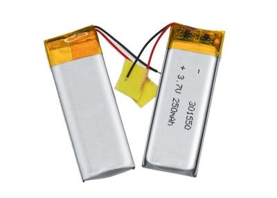 China Lithium Polymer Battery 301550 250mAh Rechargeable 3.7V Lipo Battery Pack for sale