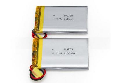 China Lithium Polymer Battery 3.7V 1200mAh 503759 1S Rechargeable LiPo Cell for sale