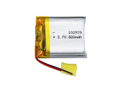 China Single Cell 3.7V 800mAh 102929 Rechargeable Li-polymer Ion Batteries for sale