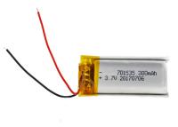 China Rechargeable LiPo 701535 3.7V 300mAh Battery for Bluetooth Receiver Devices for sale