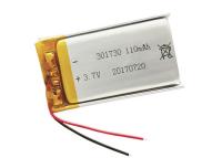 China Rechargeable LiPo Battery 301730 3.7V 110mAh Small Lithium Polymer Cell for sale