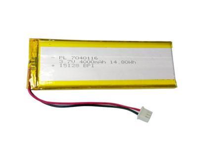 China Rechargeable Li-Ion Polymer Battery 3.7V 4000mAh Single Cell 7040116 for sale