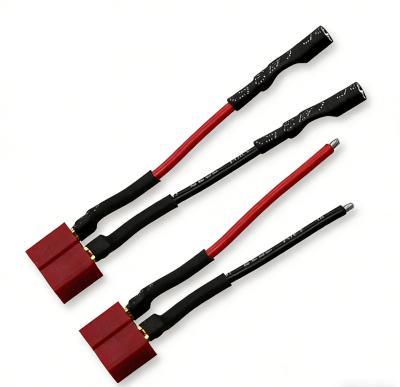 China 14AWG 5CM T Plug Harness Cable Assembly Male Female Connector with Fuse for RC Car Drone Boat Lipo Battery for sale