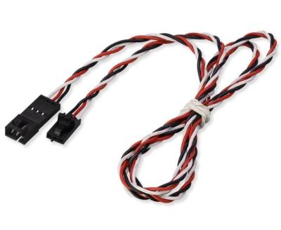 China Drone Wiring Harness 2x 200mm 22AWG JR-Style Male to Male Twisted Silicone Servo Lead Ultra-Flexible Signal Cable for sale