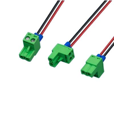 China Custom 5.08mm Terminal Block Connecting Cable with 3.81mm Green Terminal Block Phoenix Terminal Cable Assembly for sale