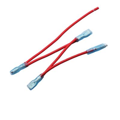 China Customized Wire Harness 16AWG Cold Press Terminal 6.3mm Female Spade Splitter Cable 1 to 2 for sale