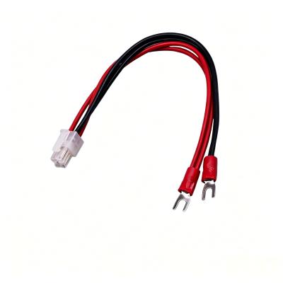China Custom 2-Pin Terminal Wire Harness with Fork Terminals for Power and Signal Transmission 300V for sale