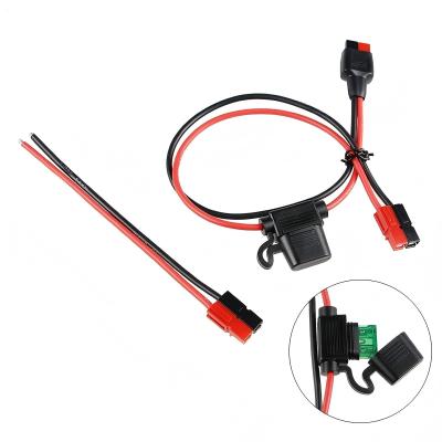 China Anderson Connector Fused Power Cable Harness 14AWG 50A Inline Waterproof Fuse Holder for Solar Battery Energy Storage for sale