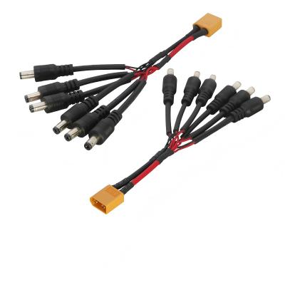 China XT60 to DC 5.5x2.1mm 1-to-6 Parallel Charging Cable Assembly 30A for FPV Drone RC Accessories for sale