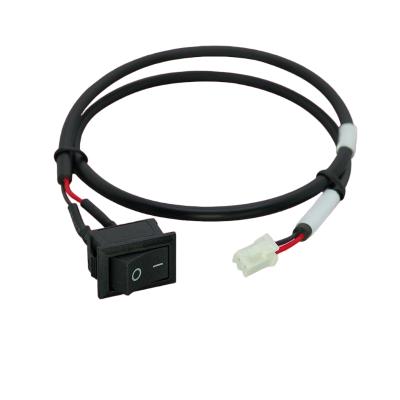 China Custom KCD1 2Pin Rocker Switch Harness 22AWG XH2.54-2P Locking Male Terminal SPST ON OFF for Drone for sale