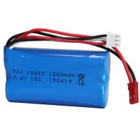 China Rechargeable 18650 Li-ion Battery Pack 7.4V 1500mAh 11.1Wh 1000 Cycles for Wireless Alarm Systems for sale