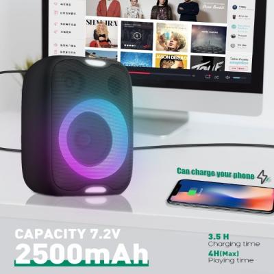 China LED Light Bluetooth Speaker OZZIE P5 RGB effect with 7.4V 2500mAh Battery for sale