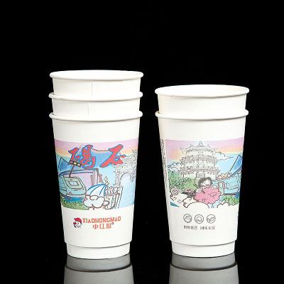 China Custom Double Layer Hollow Insulated Paper Cup for Takeaway Food Grade Virgin Wood Pulp Brand Printing for sale