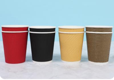 China Double Layer Corrugated Insulated Thickened Food Grade Leak Proof Paper Cup for sale