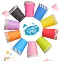 China Children'S DIY Colored Thickened Paper Cups Food Grade Material Ten Vibrant Colors Microwave Safe Disposable Bowl For Early Education for sale