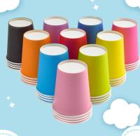 China Children'S DIY Colored Thickened Paper Cups Food Grade Material Ten Vibrant Colors Microwave Safe Disposable Bowl For Early Education for sale
