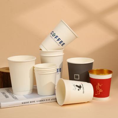 China 6 To 24oz Double Wall Insulated Disposable Paper Cup Custom Logo Leak Proof Hot Drinks for sale