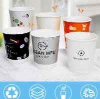 China Custom Double Wall Insulated Paper Cups with Logo Printing Eco Friendly Biodegradable Coffee Tea Cups for sale