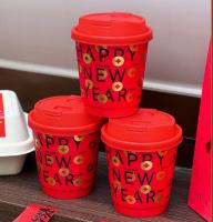 China Festival Exclusive Chinese Red Series 350g Food Grade Paper Cup for Coffee Tea for sale