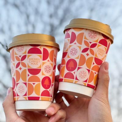China Disposable paper cup with leak proof seal and heat insulation for eco friendly takeaway coffee and tea for sale