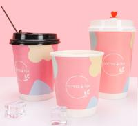 China Double layer insulated paper cup with food grade kraft paper and temperature resistance for coffee and takeaway for sale