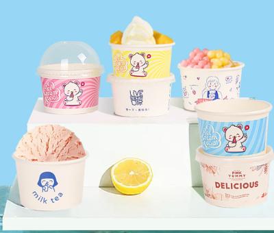 China Thickened Cartoon Paper Bowls, Leak-Proof Reinforced Design for Ice Cream & Desserts for sale